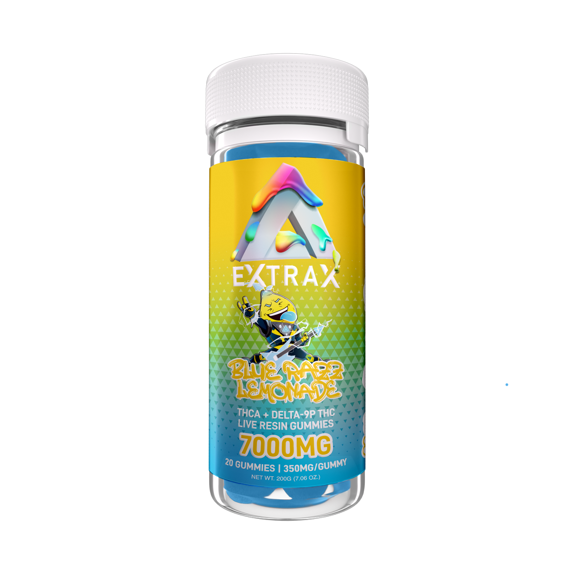 Delta Extrax Adios Blend Gummies Blue Razz Lemonade 7000mg 20ct Dr Ganja