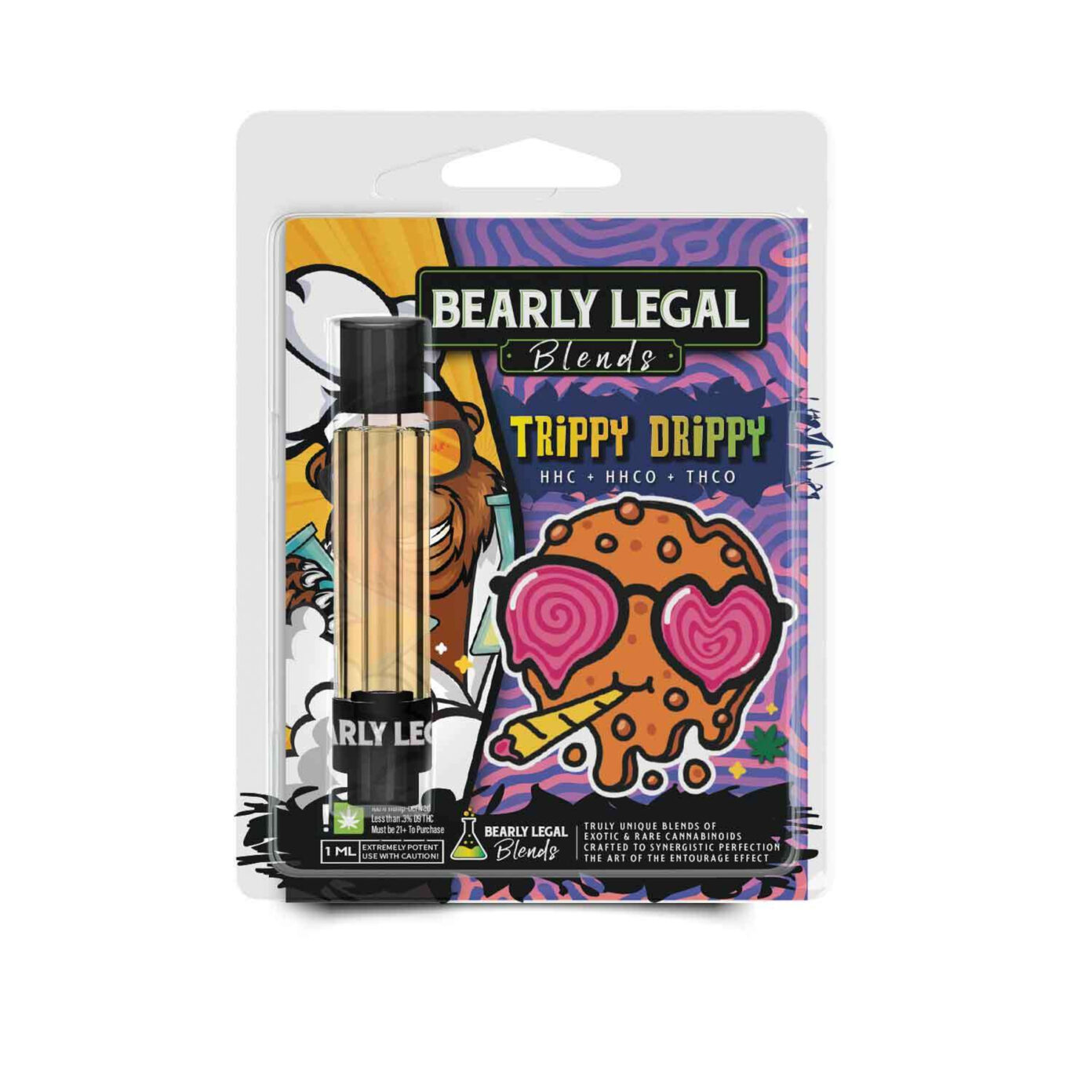 Bearly Legal Trippy Drippy Vape Cartridge Green Crack 2ml - Dr.Ganja