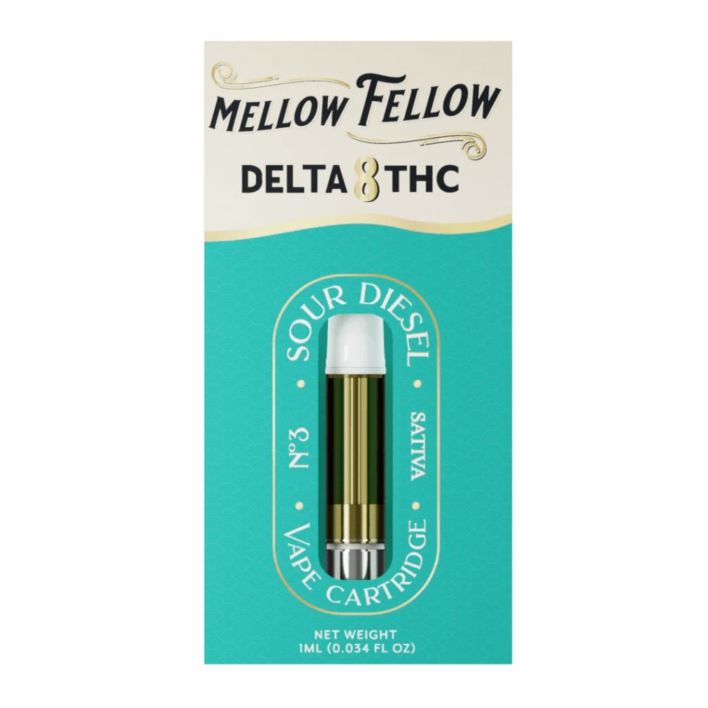Mellow Fellow Delta 8 Vape Cartridge Sour Diesel 1ml - Dr.Ganja Mellow Fellow Delta 8 Vape Cartridge Sour Diesel 1ml - Dr.Ganja