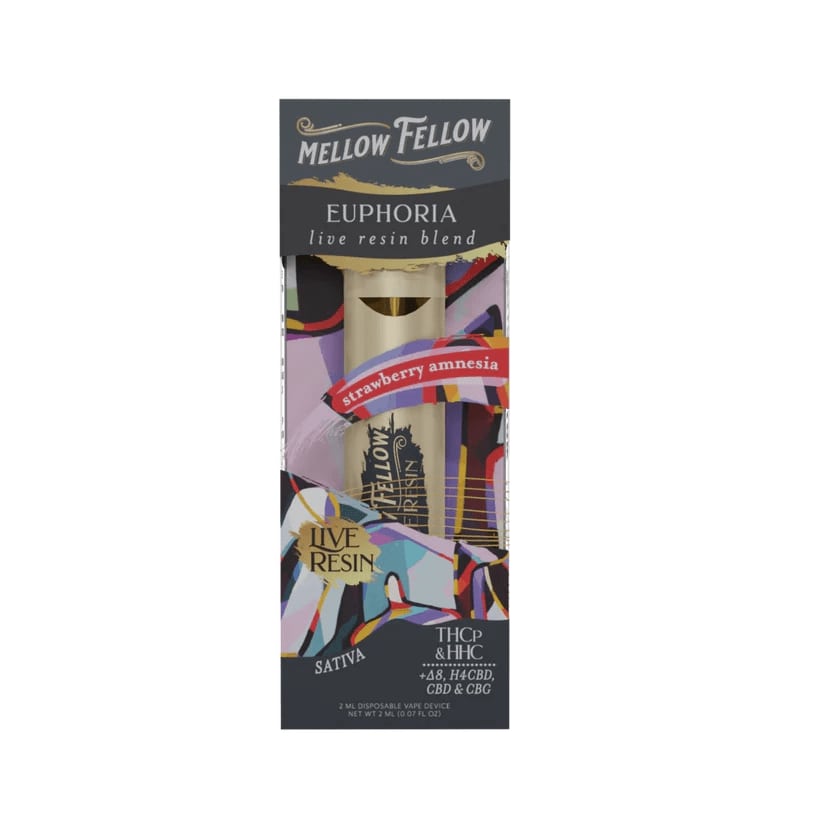 Mellow Fellow Euphoria Blend Disposable Vape Pen Strawberry Amnesia 2ml ...