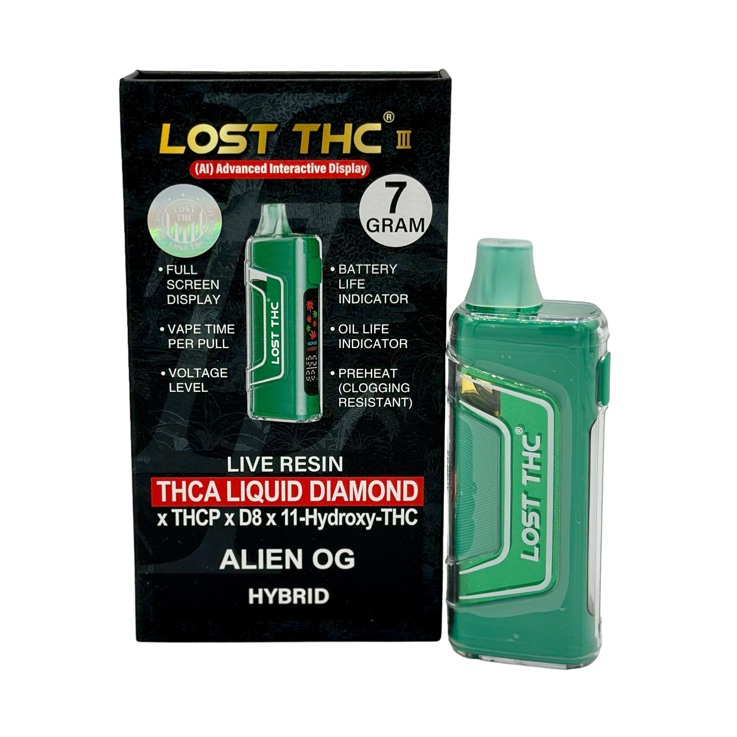 Lost THC V3 Liquid Diamonds Live Resin Disposable 7g - Dr.Ganja