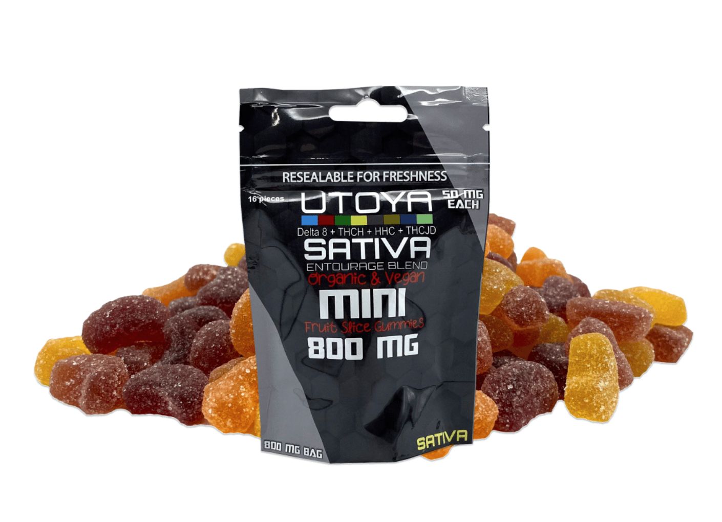 Utoya THCH Sativa Blend Mini Fruit Slice Gummies - Dr.Ganja